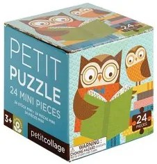 Petit Collage Mini puzzle Sovy si čtou 24 dílků