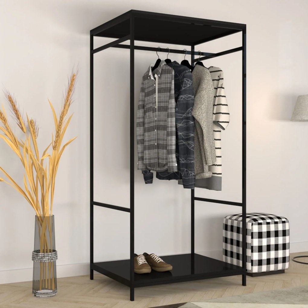 Kalune design Otevřená šatní skříň SAFRAN černá