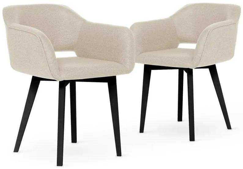 Sada 2 krémových jídelních židlí s černými nohami My Pop Design Oldenburger