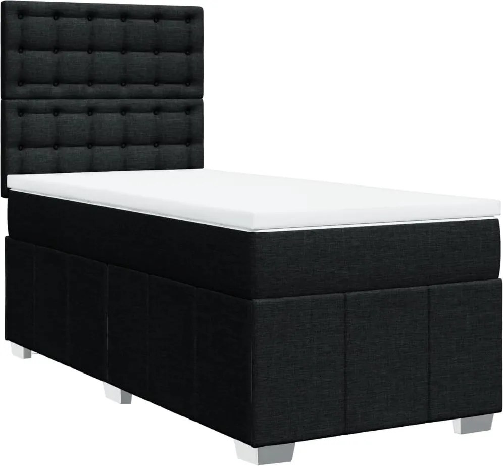 Box spring postel s matrací černá 80 x 200 cm textil 3293811