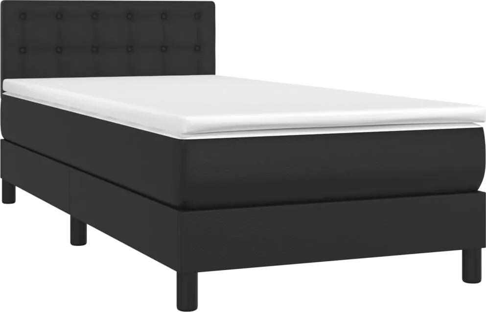 vidaXL Box spring postel s matrací a LED 100x200 cm umělá kůže [3134207] Barva: cappuccino