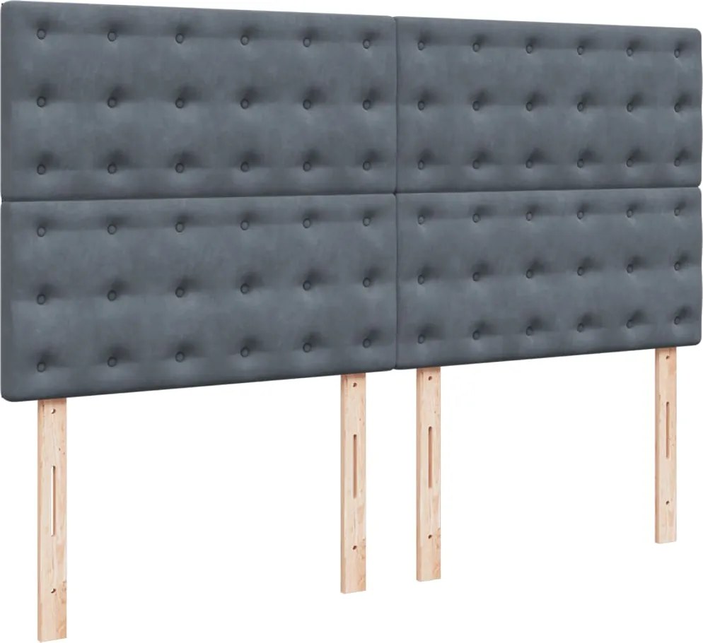 Box spring postel s matrací tmavě šedá 180x200 cm samet 3293291