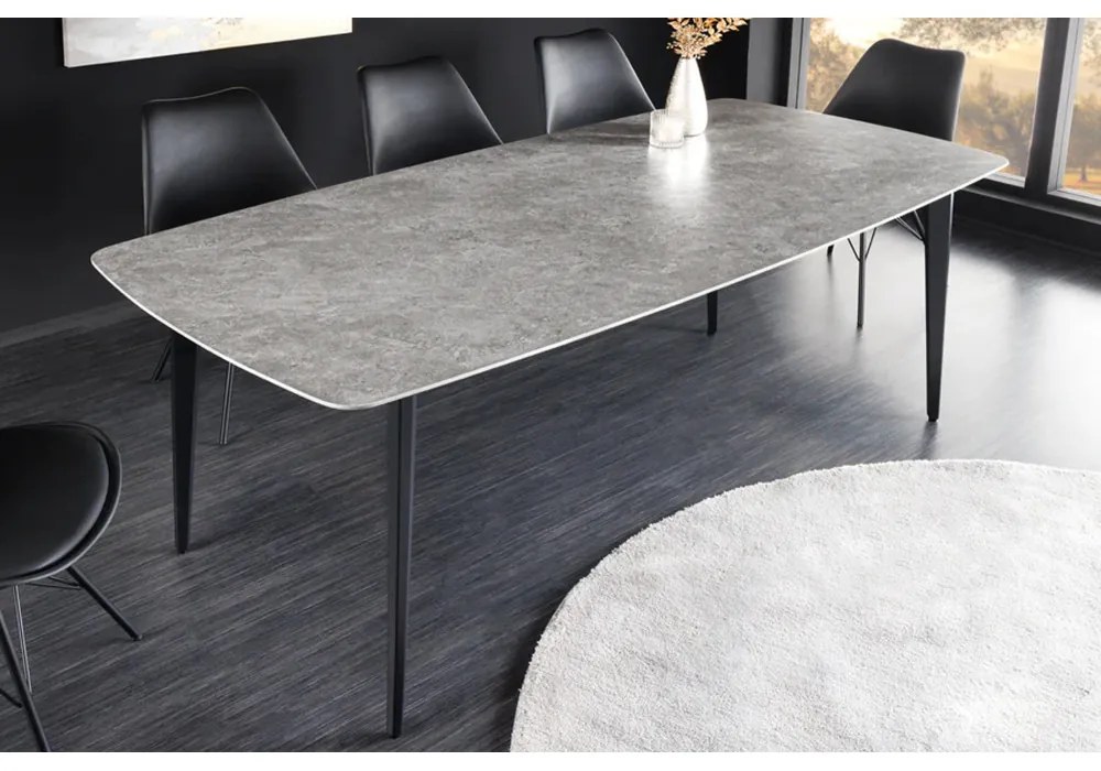 Massive home | Jídelní stůl MILANO 180 CM keramika  šedý mramor