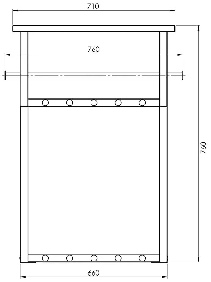 Bílý/v přírodní barvě kovový nástěnný věšák s poličkou 76 cm Rizzoli – Spinder Design