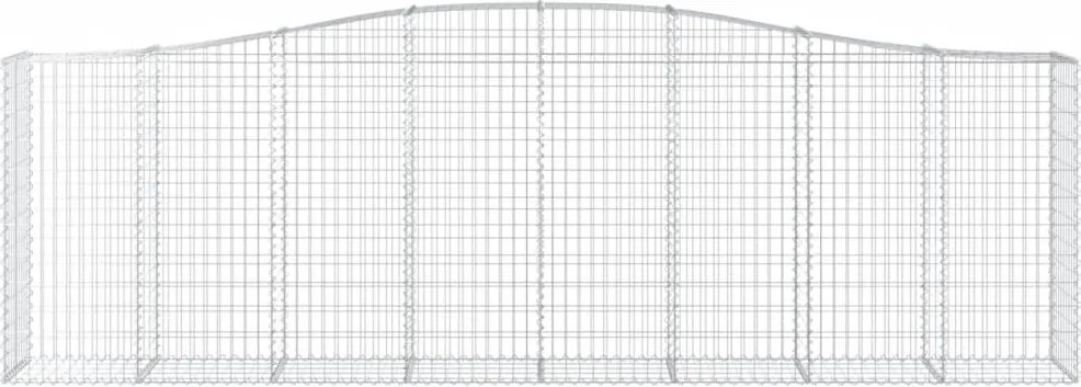 Klenuté gabionové koše 15ks 400x50x120/140cm pozinkované železo 3145978
