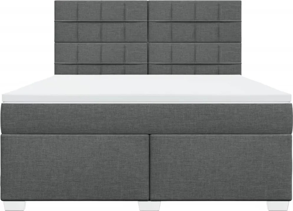 Box spring postel s matrací tmavě šedá 180x200 cm textil 3290568