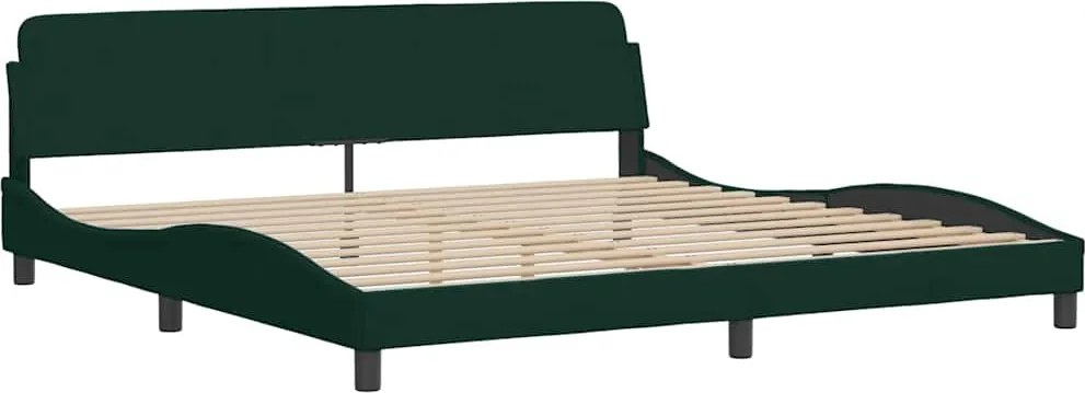 Postel s matrací tmavě zelená 200 x 200 cm samet 3208679
