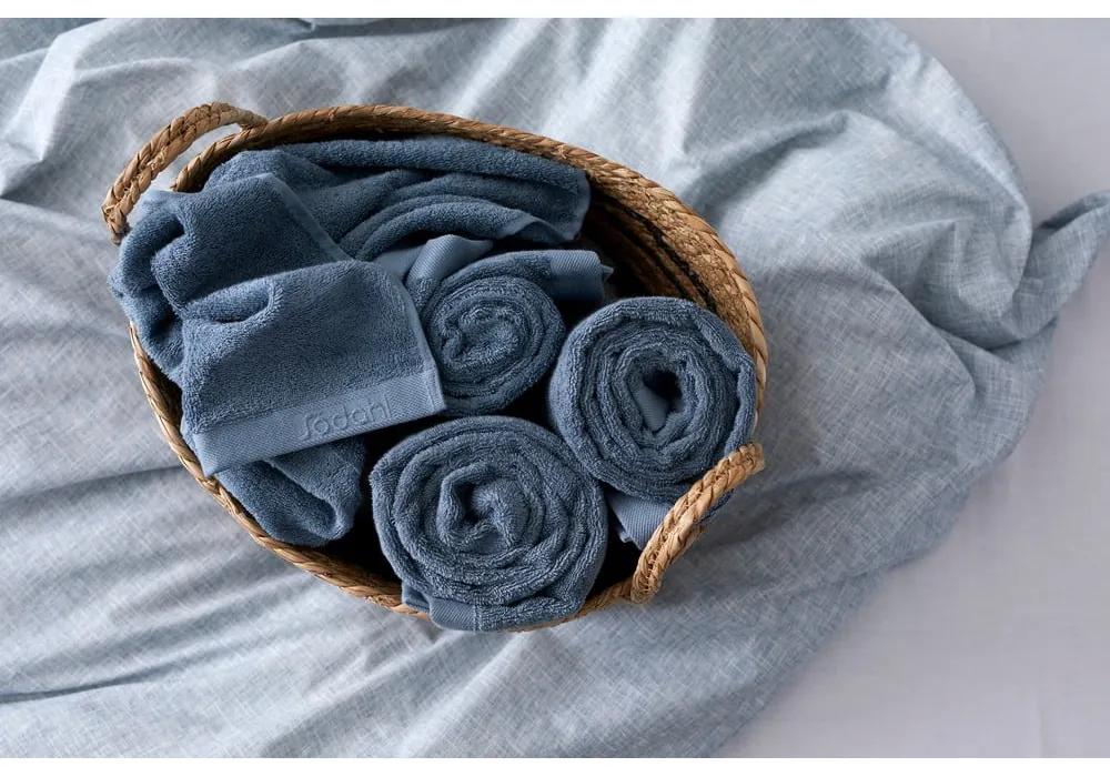 Modrý ručník z froté bavlny Södahl China, 100 x 50 cm