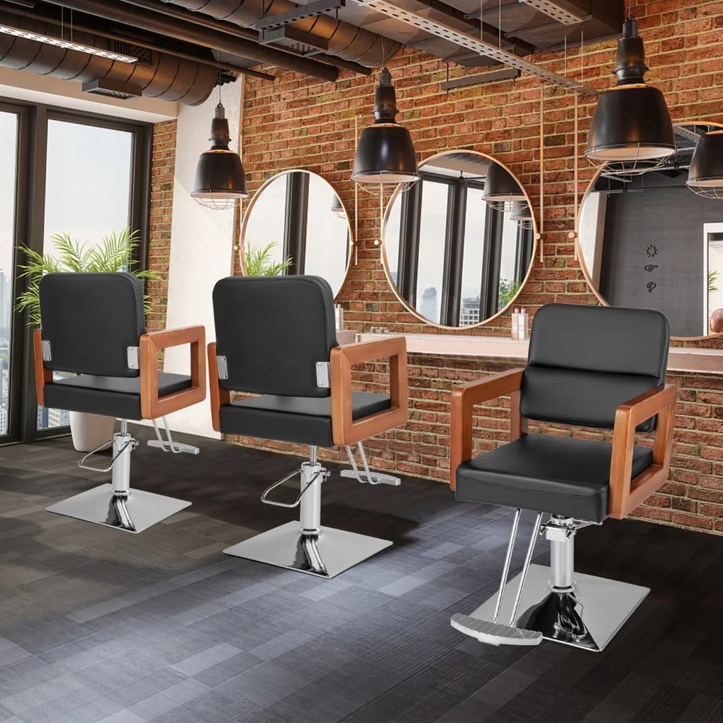Costway Hydraulic Barber Chair Salon Křeslo pro kadeřníka s otáčením o 360