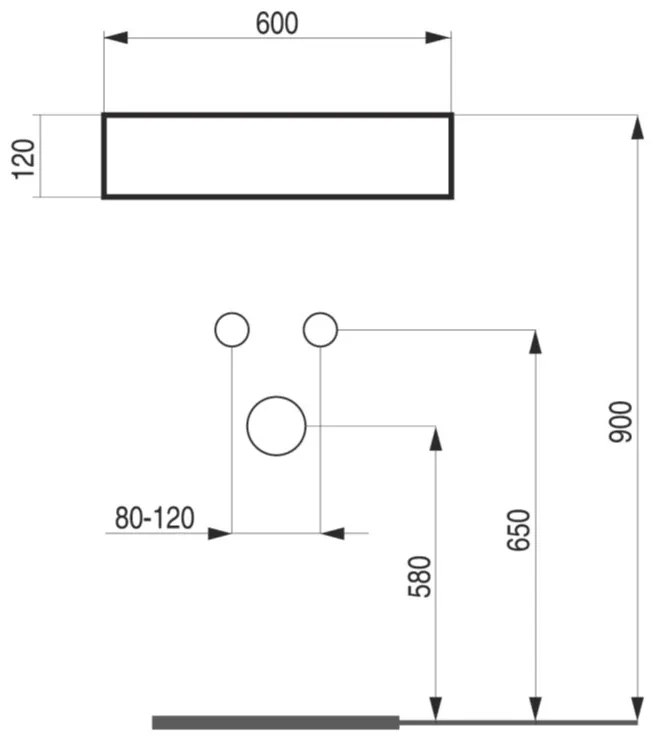 HOPA Umyvadlo OBLIQUE 60 × 39 × 12 cm - na desku OLKLT2243B