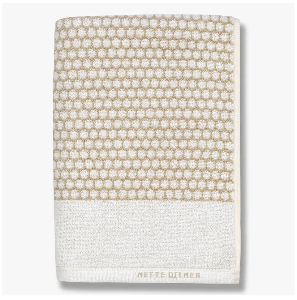 Bílo-béžový bavlněný ručník 50x100 cm Grid – Mette Ditmer Denmark