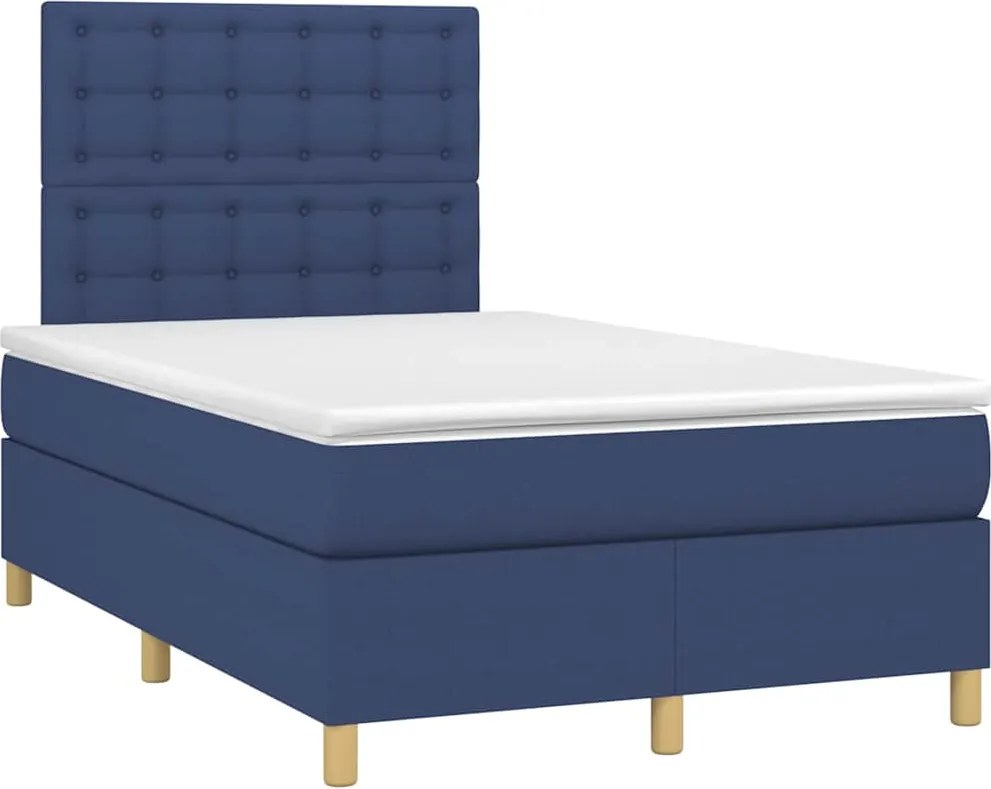 Box spring postel s matrací a LED modrá 120 x 200 cm textil 3135747