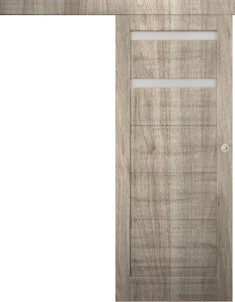 posuvné interiérové dveře na stěnu vasco doors EVORA model 2 Průchozí rozměr: 70 x 197 cm, Orientace dveří: Levé dveře, Dekor: Dub pálený