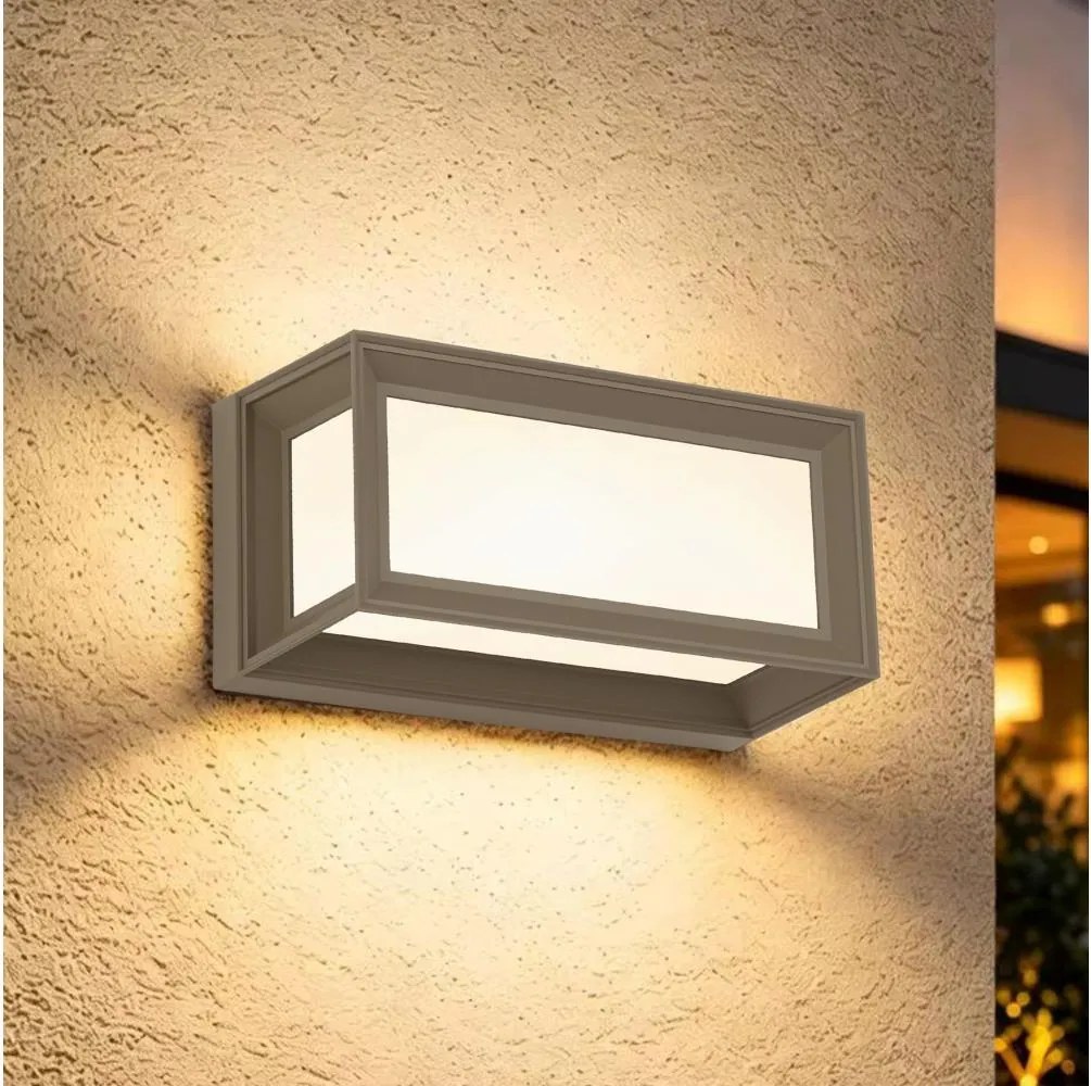 Brilagi - LED Venkovní nást. svítidlo se senzorem PARKER LED/12W/230V šedá IP44