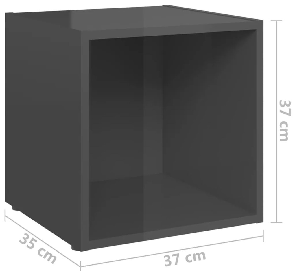 vidaXL Marketos 6dílný set TV skříněk šedý s vysokým leskem kompozitní dřevo