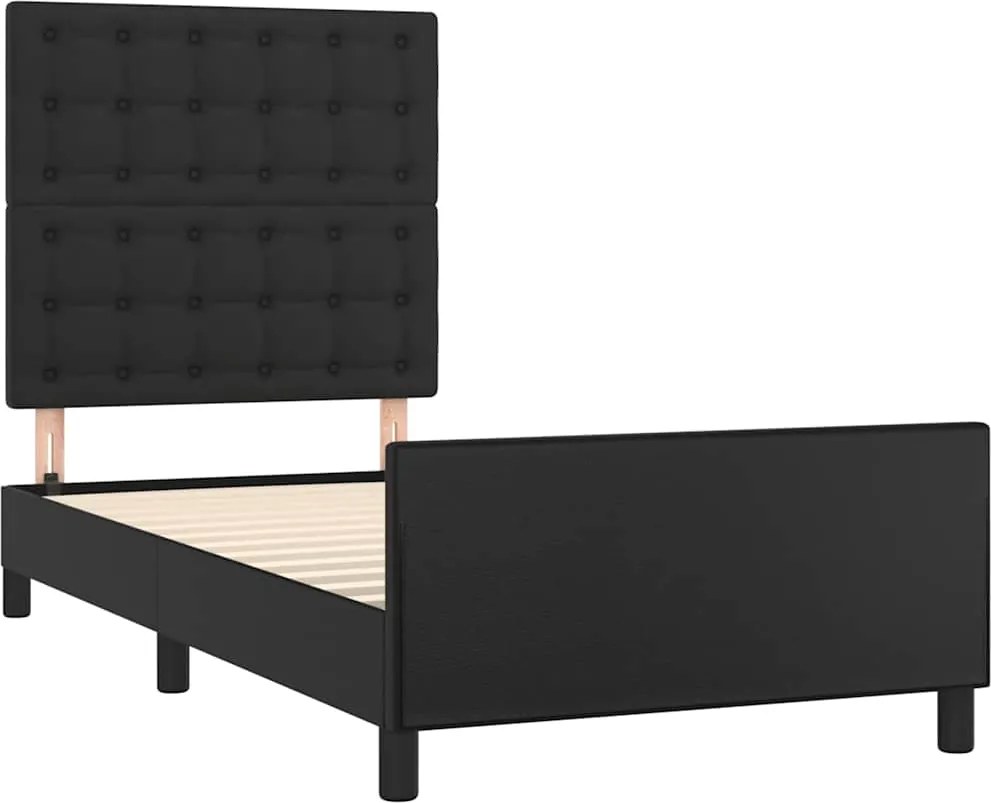 Rám postele s čelem černý 90x200 cm umělá kůže 3125549