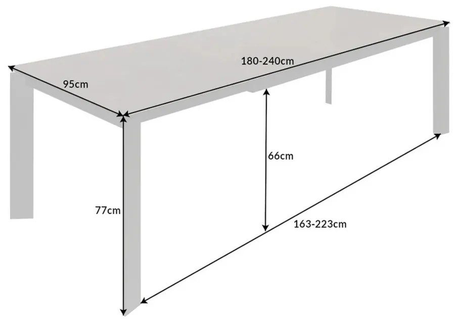 Massive home | Jídelní stůl X7 ANTRACIT 180-240 CM keramika rozkládací