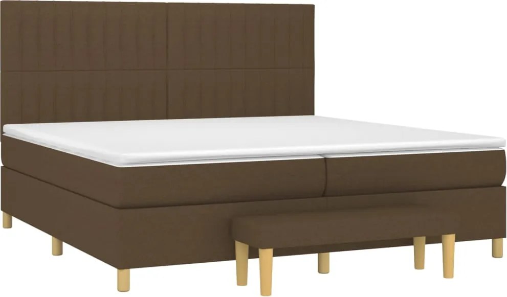Box spring postel s matrací tmavě hnědá 200x200 cm textil 3137344