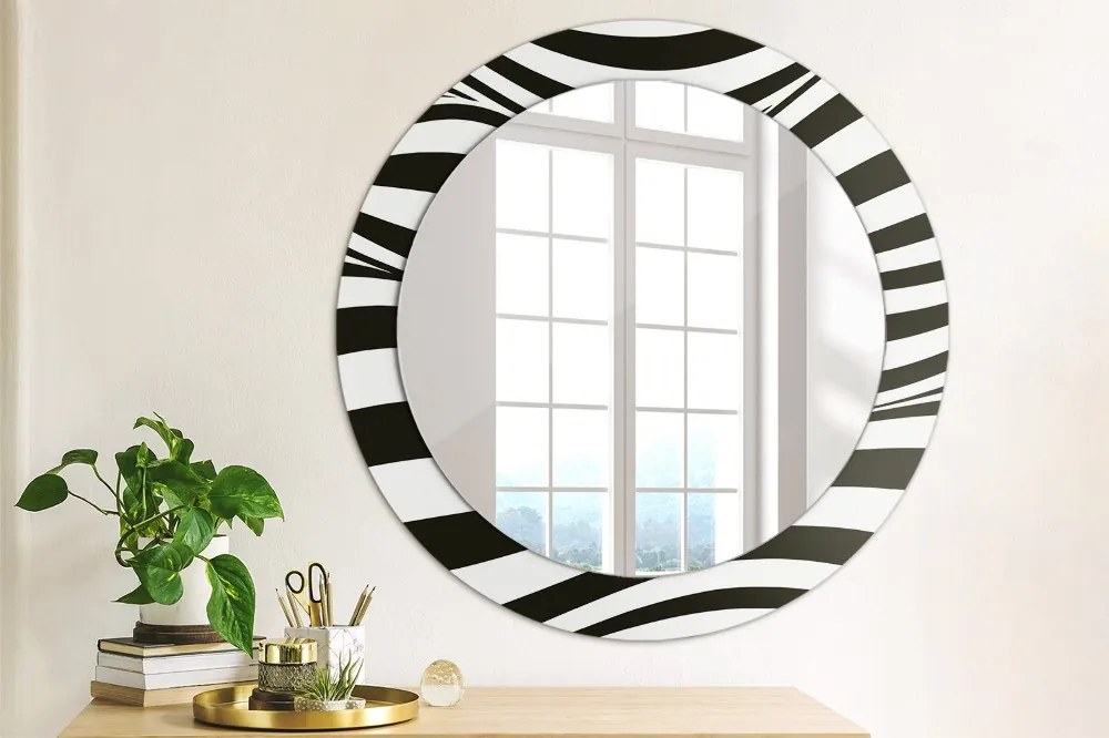 Kulaté dekorativní zrcadlo Abstraktní vlna fi 70 cm