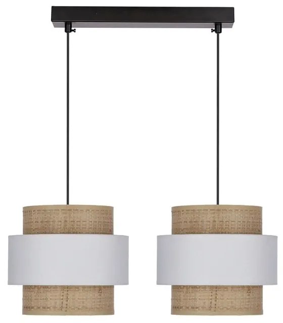 Závěsné svítidlo s ratanovým stínidlem v bílo-přírodní barvě ø 20 cm Rattan – Candellux Lighting