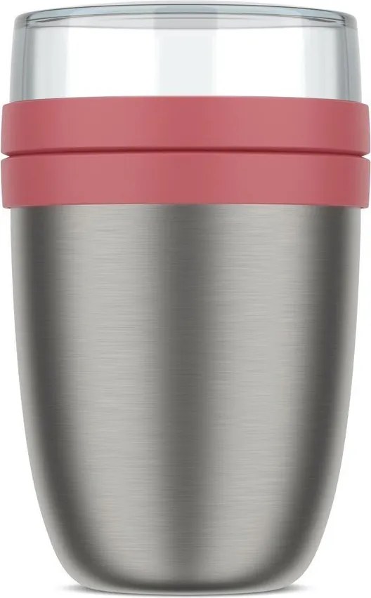 Světle červená/ve stříbrné barvě termoska na jídlo z nerezové oceli 500 ml Ellipse – Mepal