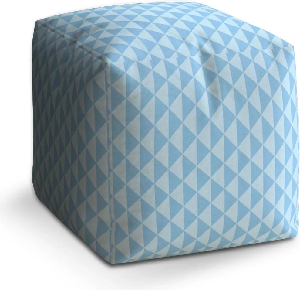 Sablio Taburet Cube Modré obrácené pyramidy - 50x50x50 cm
