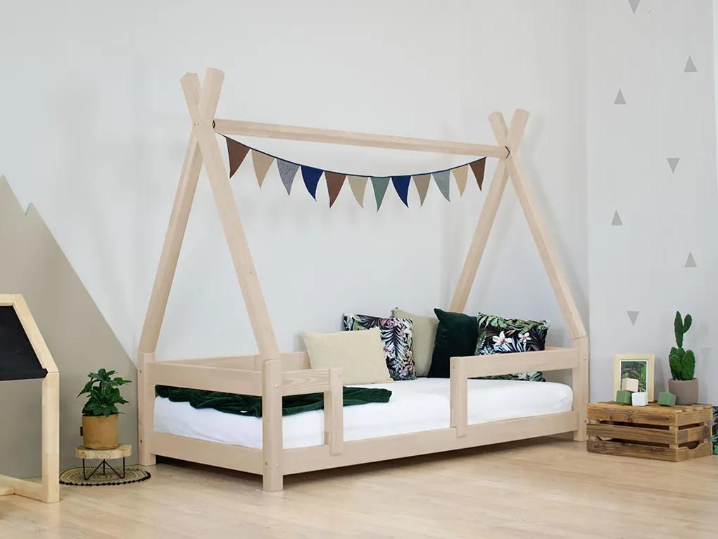Benlemi Dětská domečková postel NAKANA  s bočnicí Barva: Cihlová, Rozměr: 120 x 200 cm