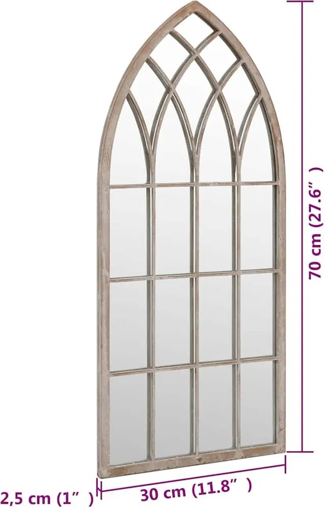 Zrcadlo pískové 70 x 30 cm železo do interiéru 3093513