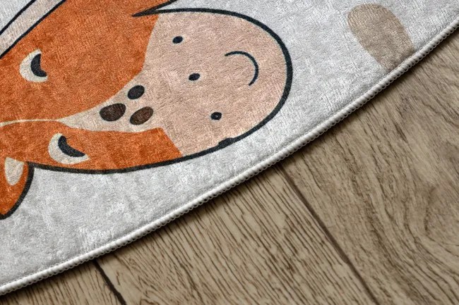 Dětský koberec protiskluzový BAMBINO 61570 krémový / zelený kruh
