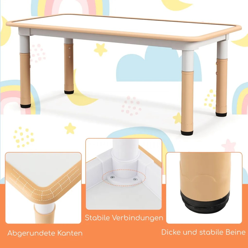 Costway Dětský stůl se 4 židlemi set s graffiti deskou, výškově nastavitelná