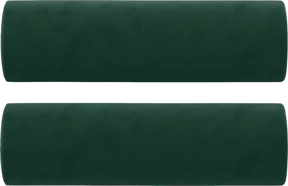 2místná pohovka s polštáři tmavě zelená 140 cm samet 3200883