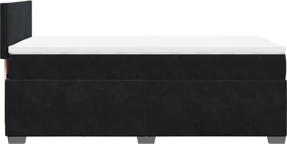 Box spring postel s matrací černá 100x200 cm samet 3288530