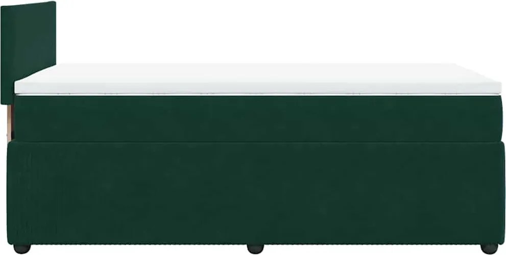 Box spring postel s matrací tmavě zelená 100x200 cm samet 3289959