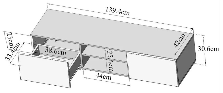 BonamiBílý televizní stolek TemaHome Podium, šířka 140 cm