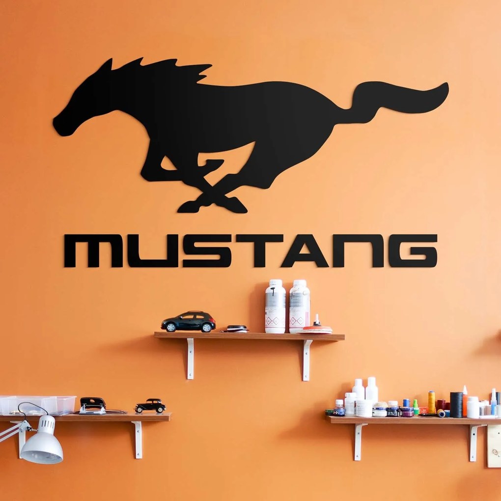 DUBLEZ | Dřevěný znak auta - Logo Mustang | Obraz