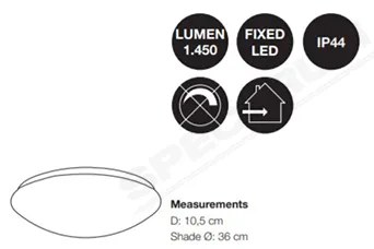 Klasické stropní LED svítidlo NORDLUX Ask O 360 x 105 mm, 18 W