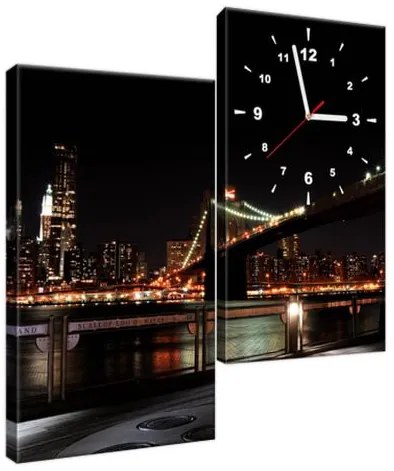 Tištěný obraz s hodinami Brooklyn Bridge - Mith17 60x60cm ZP844A_2J