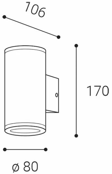LED2 5131604 Mido 2, antracitové venkovní nástěnné svítidlo s oboustranným svícením, 2xGU10, výška 17cm, IP54