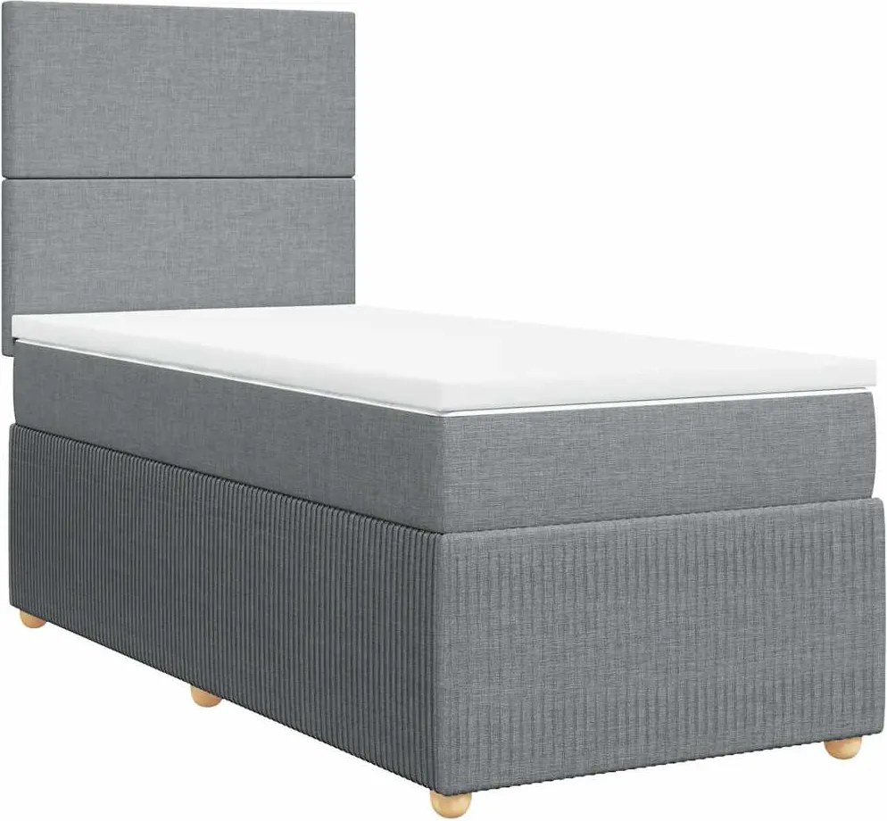 Box spring postel s matrací světle šedá 80 x 200 cm textil 3291876