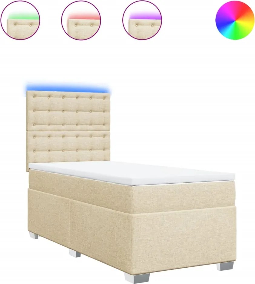 Box spring postel s matrací krémová 80 x 200 cm textil 3292634