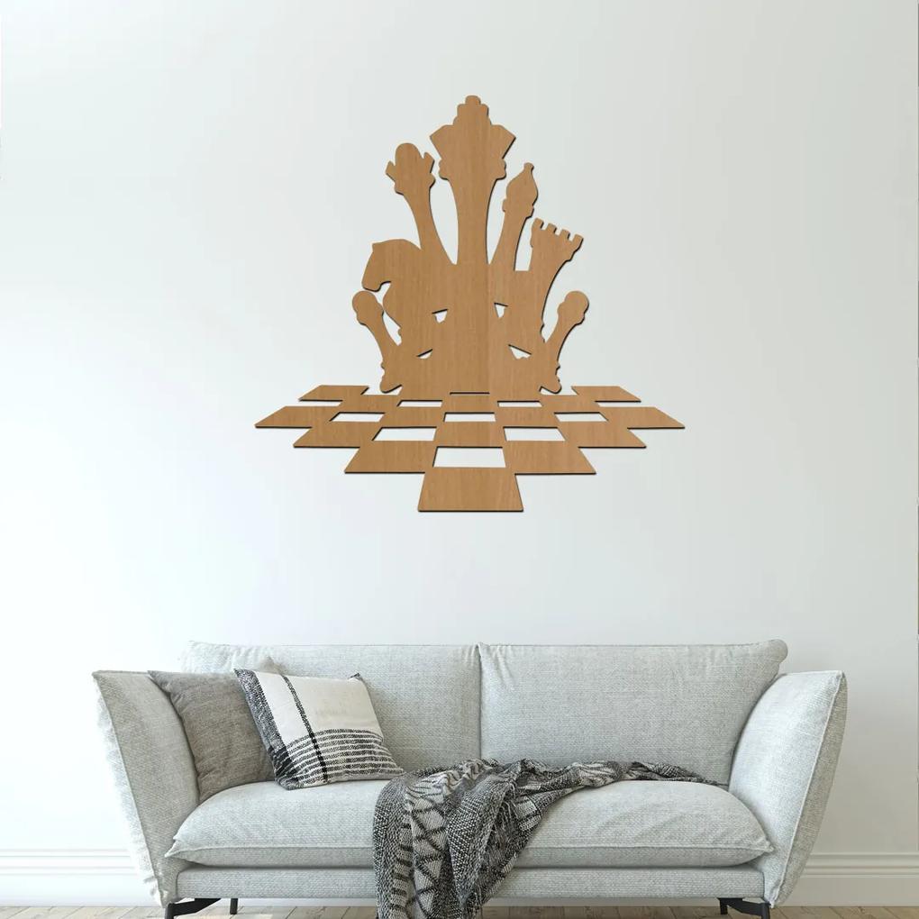 dřevo života Dřevěná dekorace na stěnu Šachy Barevný vzor: Černá, Rozměry (cm): 40x40