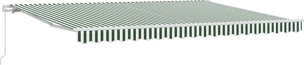 Stahovací markýza Zelená a bílá 450 x 350 x 165 cm 3331185