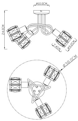 Globo 54357-3 - Přisazený lustr INDIANA 3xE14/40W/230V