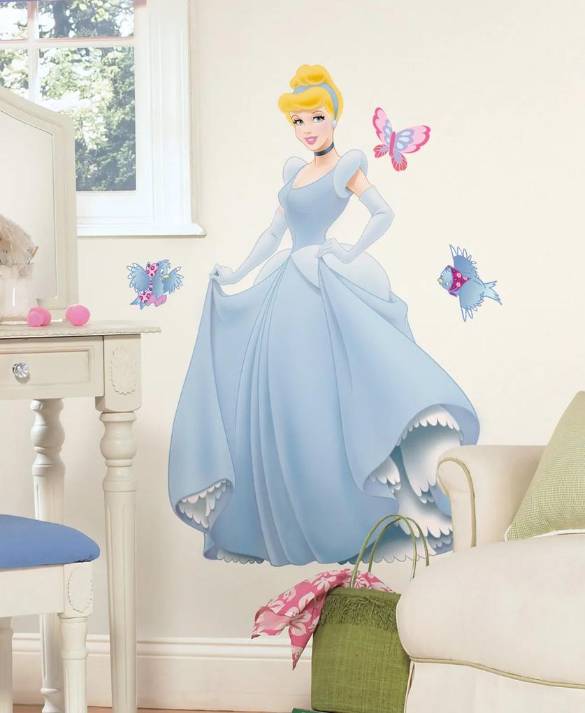 RoomMates, Samolepky Disney Princess. Princezna Cinderella - Popelka.,  šířka: 63,5 cm, výška: 66 cm , Samolepící dekorace a obrázky | BIANO