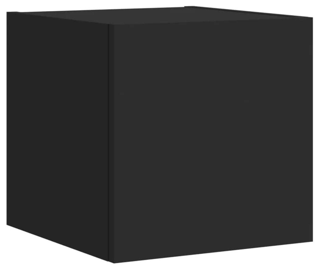 Nástěnná TV skříňka s LED osvětlením černá 30,5 x 35 x 30 cm