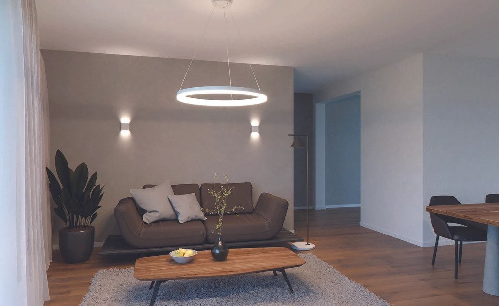 Led2 Závěsné LED svítidlo CIRCLE P-Z ø 80 cm Barva: Bílá, Stmívání, řízení: ON/OFF