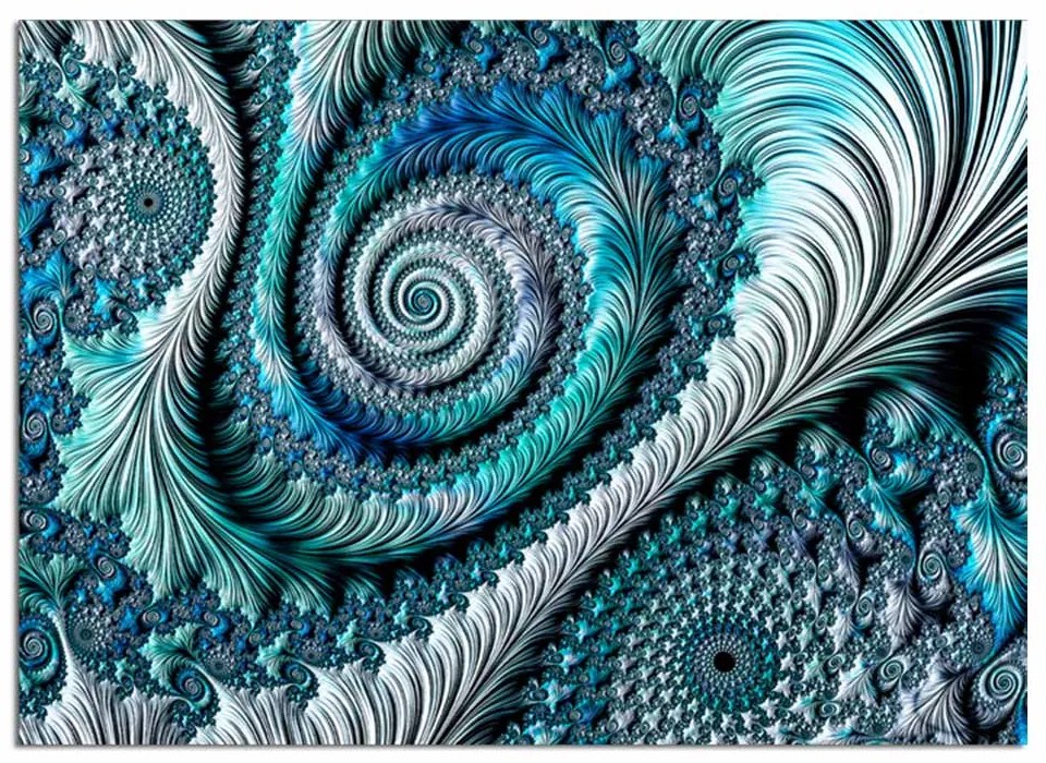 Obraz na skle Styler - Fractal Blue 120x80 cm