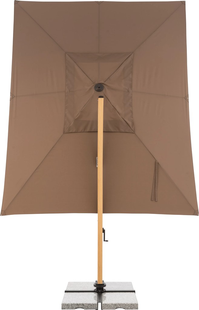 Doppler ALU WOOD XL 4x3 m - výkyvný zahradní slunečník s boční tyčí - Rozbalené zboží (S325)
