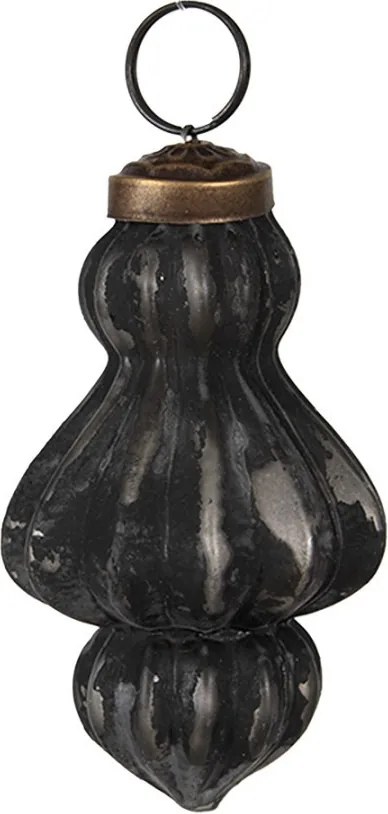 Granitová antik skleněná vánoční ozdoba stromek Noirre - Ø 5*8 cm