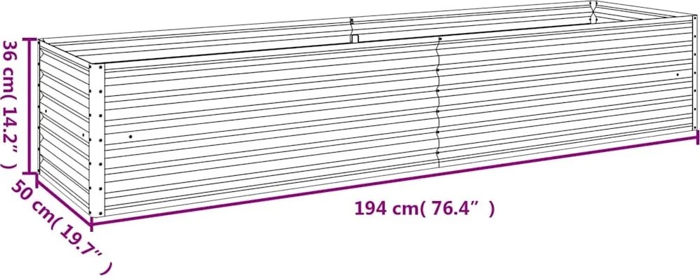 vidaXL Vyvýšený záhon 194 x 50 x 36 cm cortenová ocel [151976]